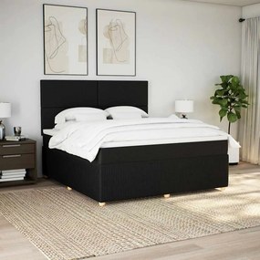 Box spring postel s matrací černá 180x200 cm textil 3294430