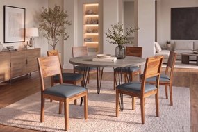 Designová židle Timber II Sheesham / tmavě šedá ekokůže