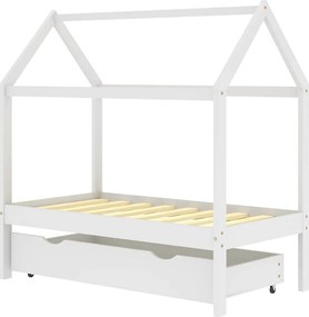 Rám dětské postele se zásuvkou bílý masivní borovice 70x140 cm 322139