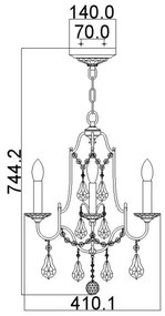 Feiss FE-VALENTINA4 - Lustr na řetězu VALENTINA 4xE14/60W/230V