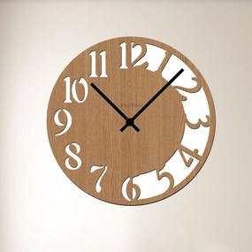 dřevo života Nástěnné hodiny CLOCK Zvolte barvu dekoru: Horský dub, Zvolte velikost hodin (cm): 60x60, Barva ručiček: Černé