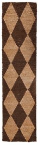 Hnědý/v přírodní barvě ručně tkaný běhoun s příměsí juty 80x230 cm Effie Diamond – Flair Rugs