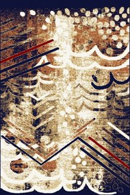 Moderní kusový koberec Agnella Adel Klimt Muszkat Abstraktní béžový modrý Rozměr: 230x340 cm