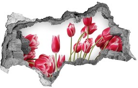 Wallmuralia Samolepící nálepka Červené tulipány 95x73 cm