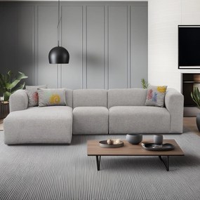 Hanah Home Rohová pohovka LINDEN levá světle šedá