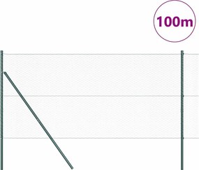 Hexagonální kotvení plotu 100 x 1,2 m Ocel potažená PVC Zelená 3352749