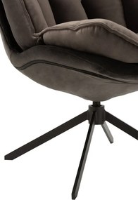 Tmavě šedé sametové relaxační křeslo Chair Relax Bubby Grey - 78*73*92cm