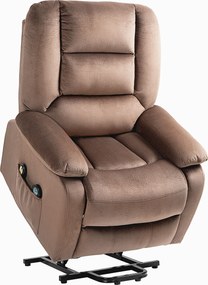 HOMCOM TV křeslo se stojanem, elektrické polohovací křeslo, s masážní funkcí, funkcí polohování, vyhřívání, polyester, 90x93x110cm | Aosom