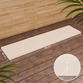 Teaková lavice Daxon s sedací polštář 220 cm – krémová