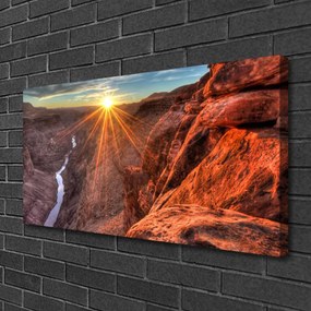 Obraz na plátně Slunce Poušť Krajina 120x60 cm