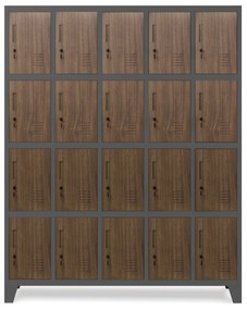 JAN NOWAK Loft skříň s přihrádkami ROBERT, 1360 x 1720 x 450 mm, barva: antracit-ořech