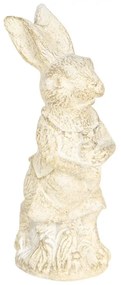 Dekorace béžový králík s patinou – 4x4x11 cm