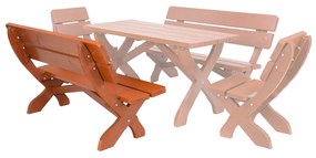 Drewmax MO111 lavice - Zahradní lavice z masivního smrkového dřeva 150x62x89cm - Týk