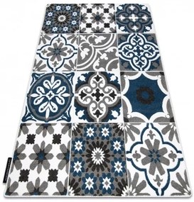 Kusový koberec ALTER Porto květiny modrý