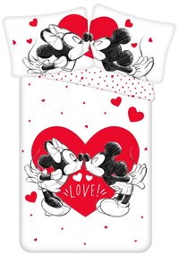 Jerry Fabrics Bavlněné povlečení Mickey and Minnie "Love 05"  140x200 / 70x90 cm