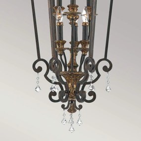 Elstead MARQUETTE B rustikální lustr 52 cm 6xE14 starý bronz