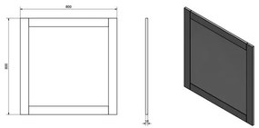 Aqualine Favolo Zrcadlo v rámu 80x80 cm, bílá matná FV080