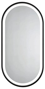 HOPA Zrcadlo s LED osvětlením ERFURT BLACK Rozměr A - 50 cm, Rozměr C - 100 cm OLNZERF5010B