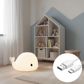 Stolní lampa bílá 50 cm vč. LED stmívatelná IP54 dobíjecí - Baby Whale