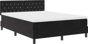 Postel s boxspringem s matrací s čelo Černá 160 x 200 cm samet 3339118