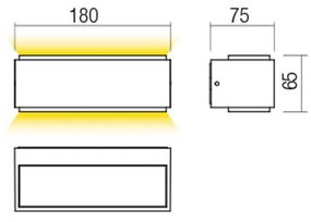 Redo 90402 nástěnné LED svítidlo Dash tmavě šedé, 7,7W, 4000K, 18cm