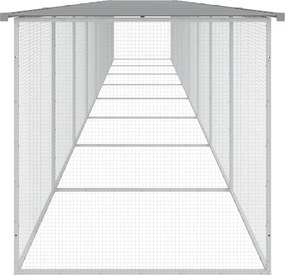 Klec pro kuřata se střechou světle šedá 803 x 98 x 90 cm ocel 3189057
