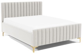 Eka Čalouněná postel SUTRA+ 160x200 cm Barva látky Trinity: (2301) Krémová bíla, Úložný prostor: S dřevěným rámem úložného prostoru