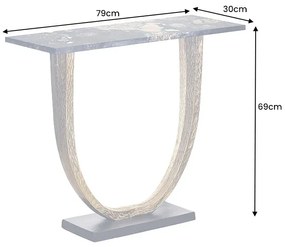 Massive home | Ručně vyrobený konzolový stolek OMEGA 80cm mramorová černá se zlatým rámem