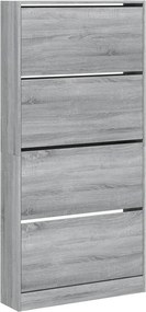 Botník se 4 výklopnými zásuvkami šedý sonoma 80 x 21 x 163,5 cm 3214369