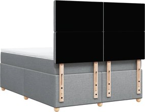 Box spring postel s matrací světle šedá 160 x 200 cm textil 3291345