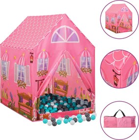 vidaXL Dětský stan na hraní s 250 míčky růžový 69 x 94 x 104 cm [3107749] Barva: Vícebarevné 2