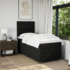 Box spring postel s matrací černá 90x200 cm textil 3291567