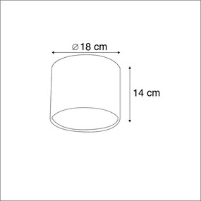 Sametové stínidlo černé 18/18/14 se zlatým vnitřkem