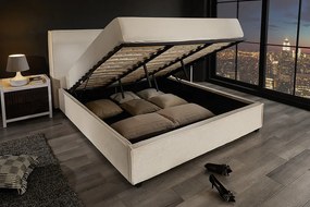 Invicta Čalouněná postel ROCO 180x200 s úložným prostorem béžová 45921