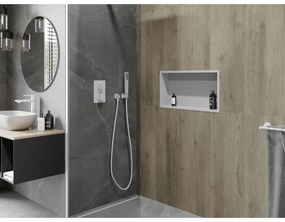 Mexen X-Wall-R, polička na zapuštění na obklad s límcem 60 x 30 cm, bílá, 1920603010