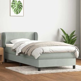 Box Spring Postel s matrací Světle šedá 90x220 cm Samet 3317385