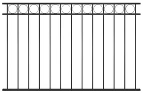 Plotový panel ocelový 1,7x1 m černý