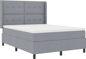 Postel s boxspringem s čelo Světle šedá 200 x 160 cm textil 3341651