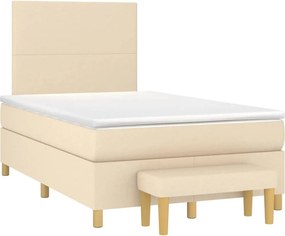 Box spring postel s matrací krémová 120x190 cm textil 3270395