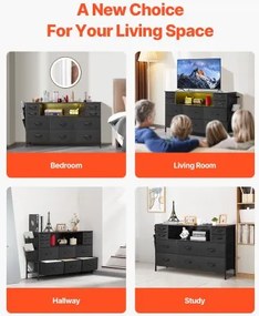 Komoda s 10 zásuvkami VEVOR – 1200 × 300 × 720 mm