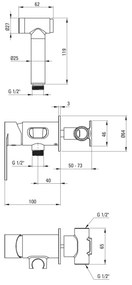Deante BGA_034M - Bidetová baterie se sprškou pro pod. instalaci ALPINIA chrom