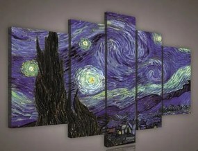 Obraz 170x100 Hvězdná noc Van Gogh krajina noc hvězdy měsíc umění na