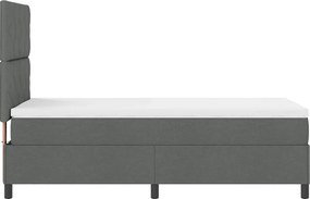 Postel s boxspringem s čelo Tmavě šedá 100 x 200 cm textil 3339442