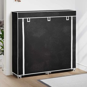 Látkový botník s potahem 115 x 28 x 110 cm černý 240493