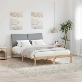 Rám postele s čelo Hnědá a světlá šedá 150 x 200 cm 3394373