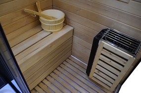 M-Spa - 751 - suchá parní sauna s funkcí hydromasáže 180 x 110 x 223 cm pravá