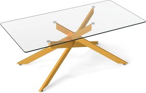 Costway Konferenční stolek z tvrzeného skla Obdélníkový – – 120 × 60 × 45,5 cm