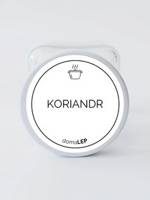 Samolepka na kořenky KORIANDR bílá 5 cm základní písmo