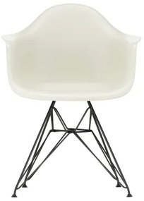 Eames Plastic Armchair DAR černě lakovaná oblázková bílé na tvrdou podlahu Vitra