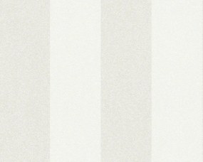 Vliesová tapeta béžovo-krémové, bílé pruhy 375541 / Tapety na zeď 37554-1 New Elegance (0,53 x 10,05 m) A.S.Création